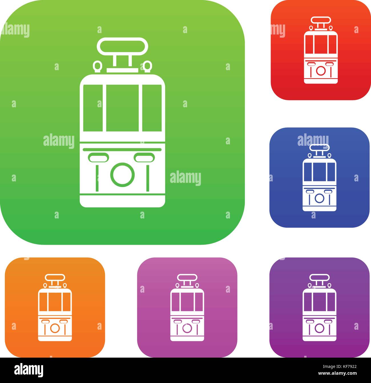 Tram front view set color collection Stock Vector Image & Art - Alamy