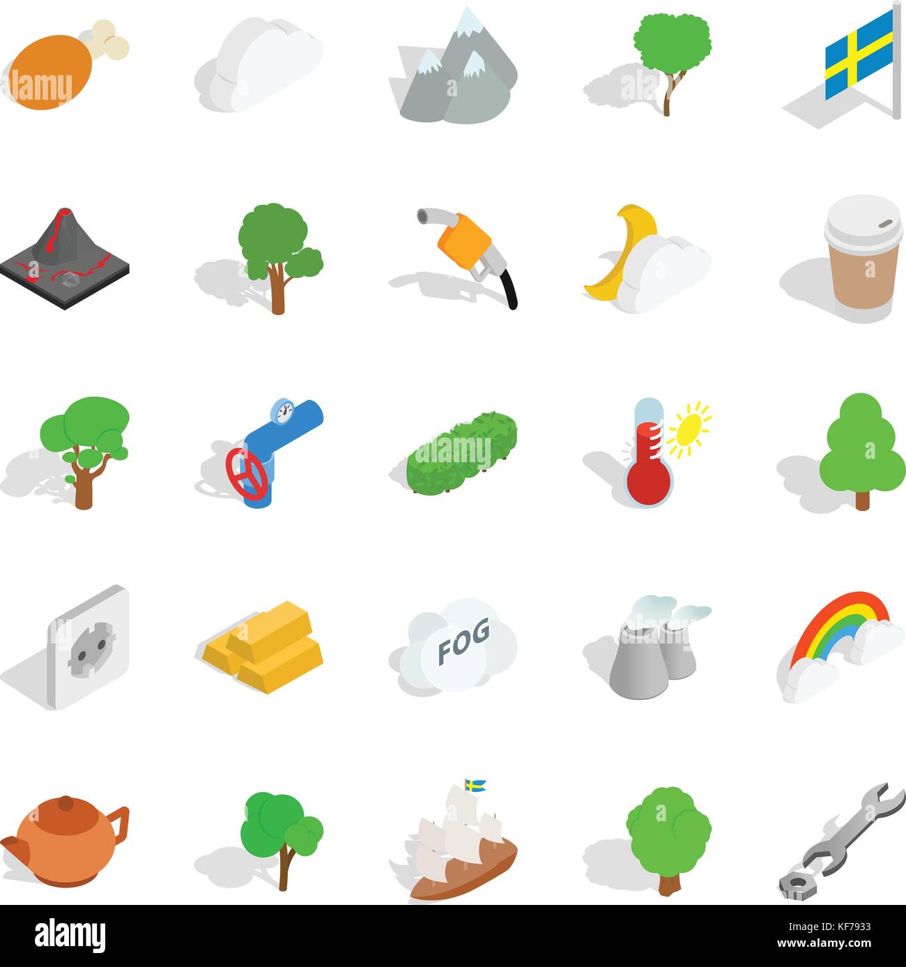 Sweden weather icons set, isometric style Stock Vector Image & Art - Alamy