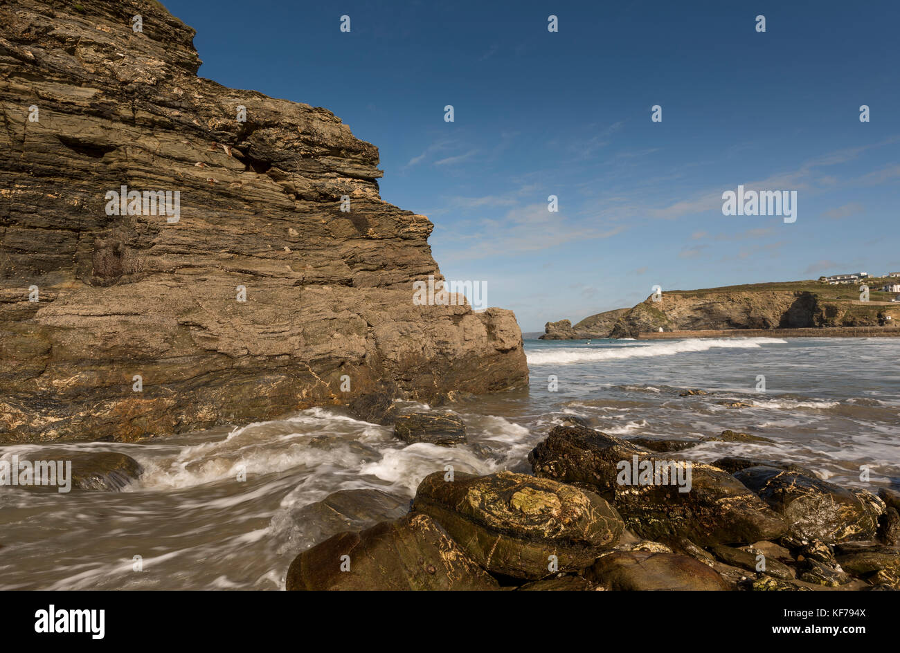 Cliffs at Portreath in Cornwall Stock Photo - Alamy