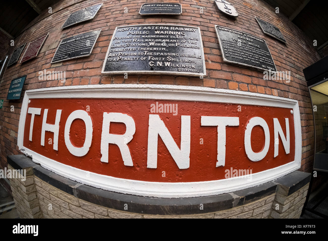 Old railway Signs and the Thornton station sign at Bradford Industrial ...