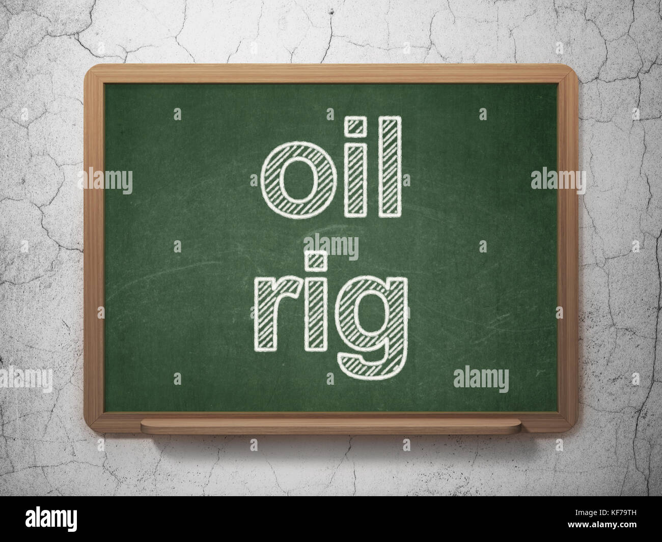 Manufacuring concept: Oil Rig on chalkboard background Stock Photo - Alamy