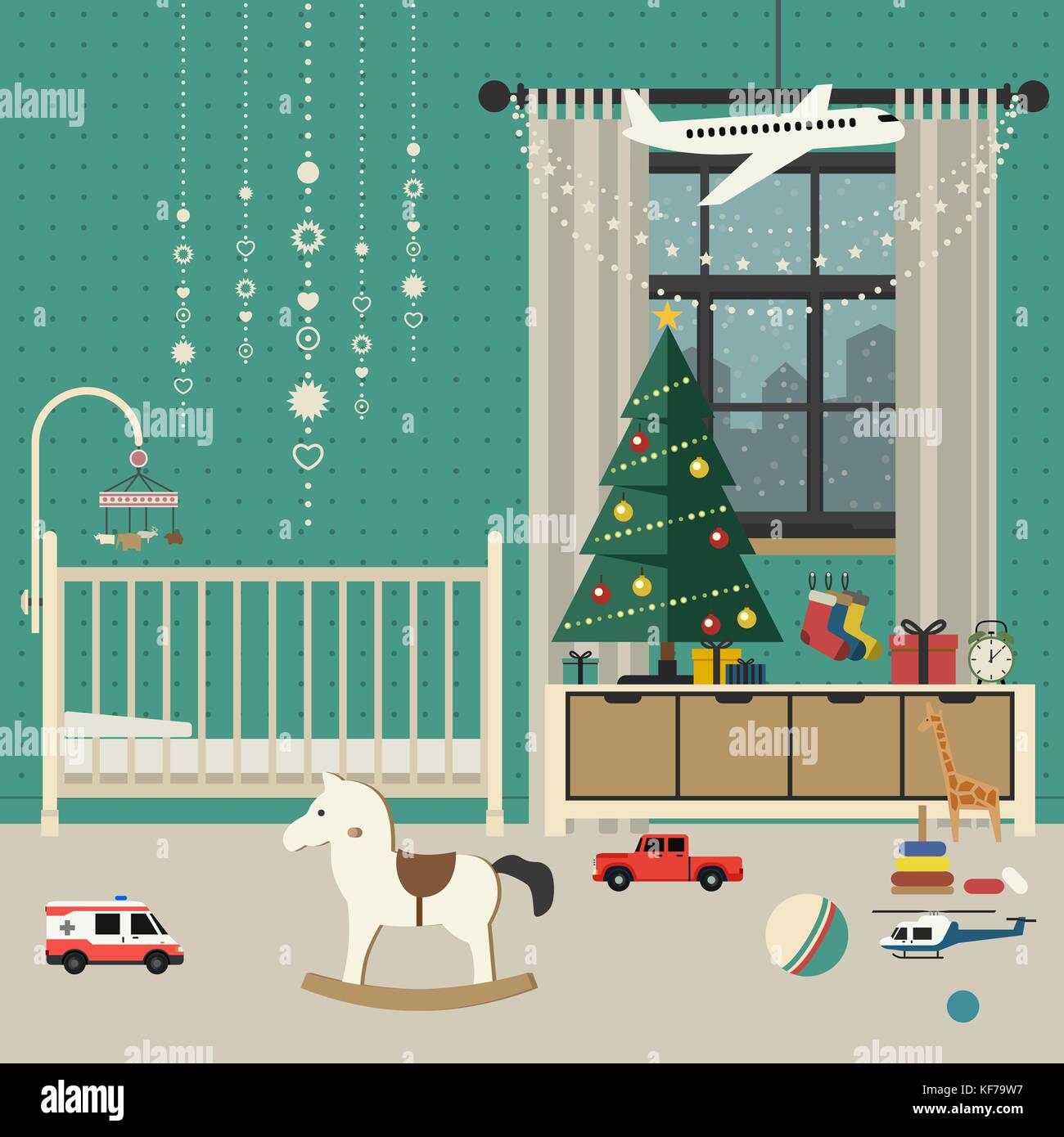 Christmas tree toy horse Stock Vector Images - Alamy