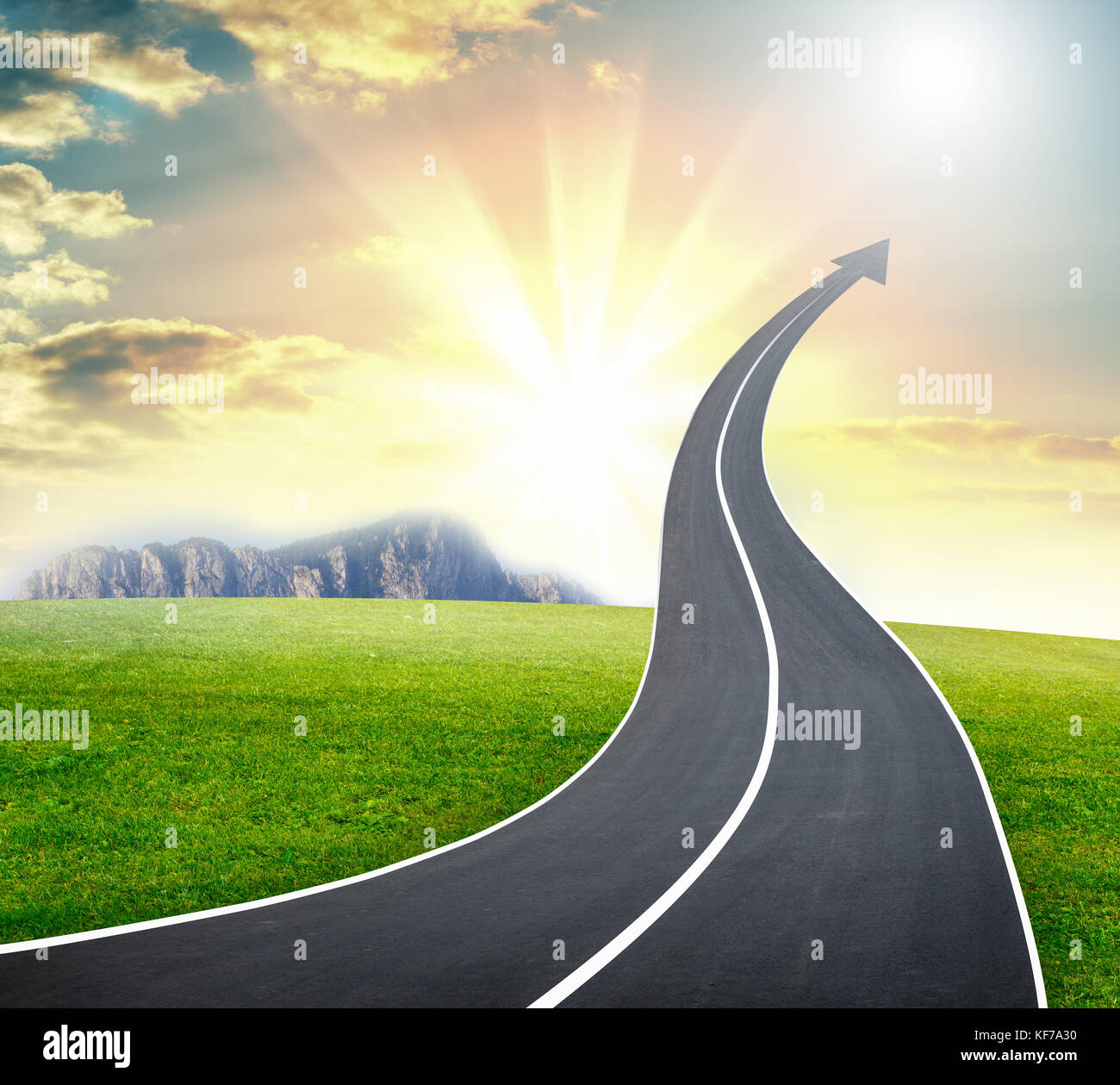 highway road going up as an arrow Stock Photo - Alamy