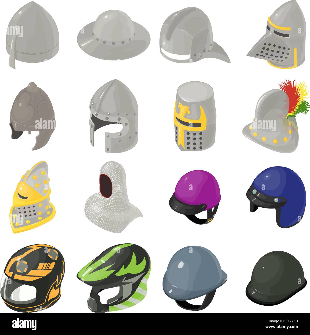Helmet hat icons set, isometric style Stock Vector Image & Art - Alamy