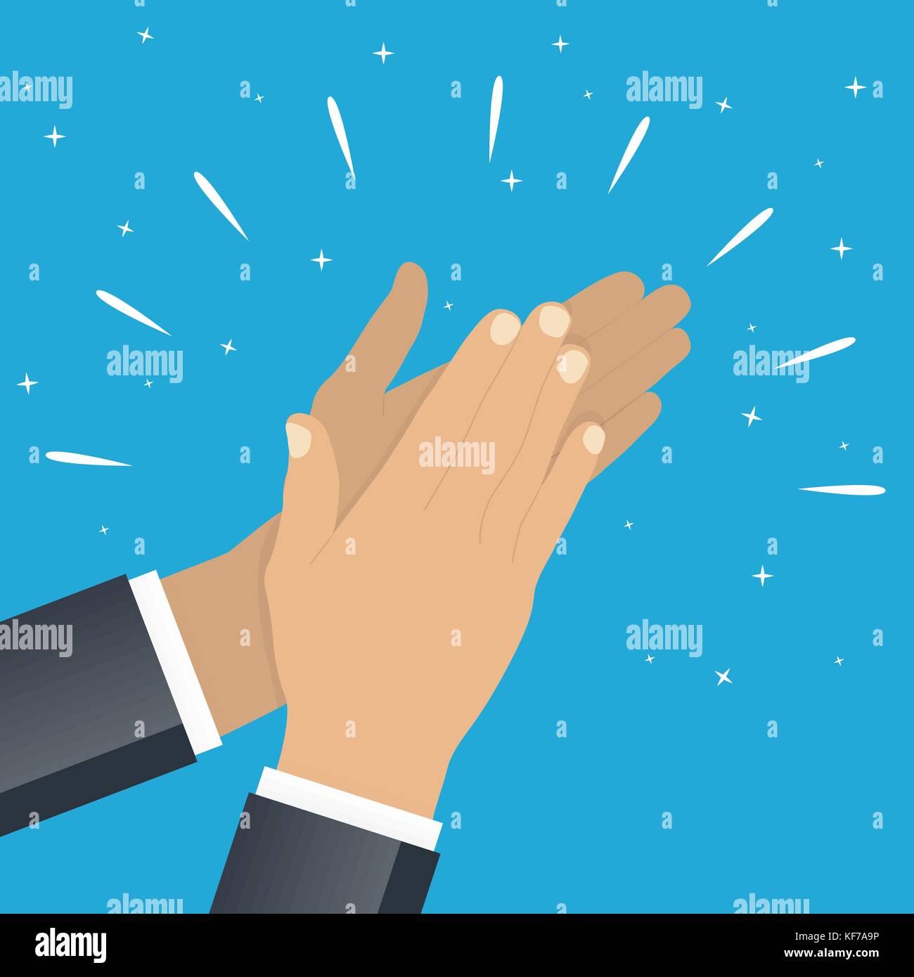 Flat. Сoncept of success Applause. Hands clapping. Vector Illustration ...