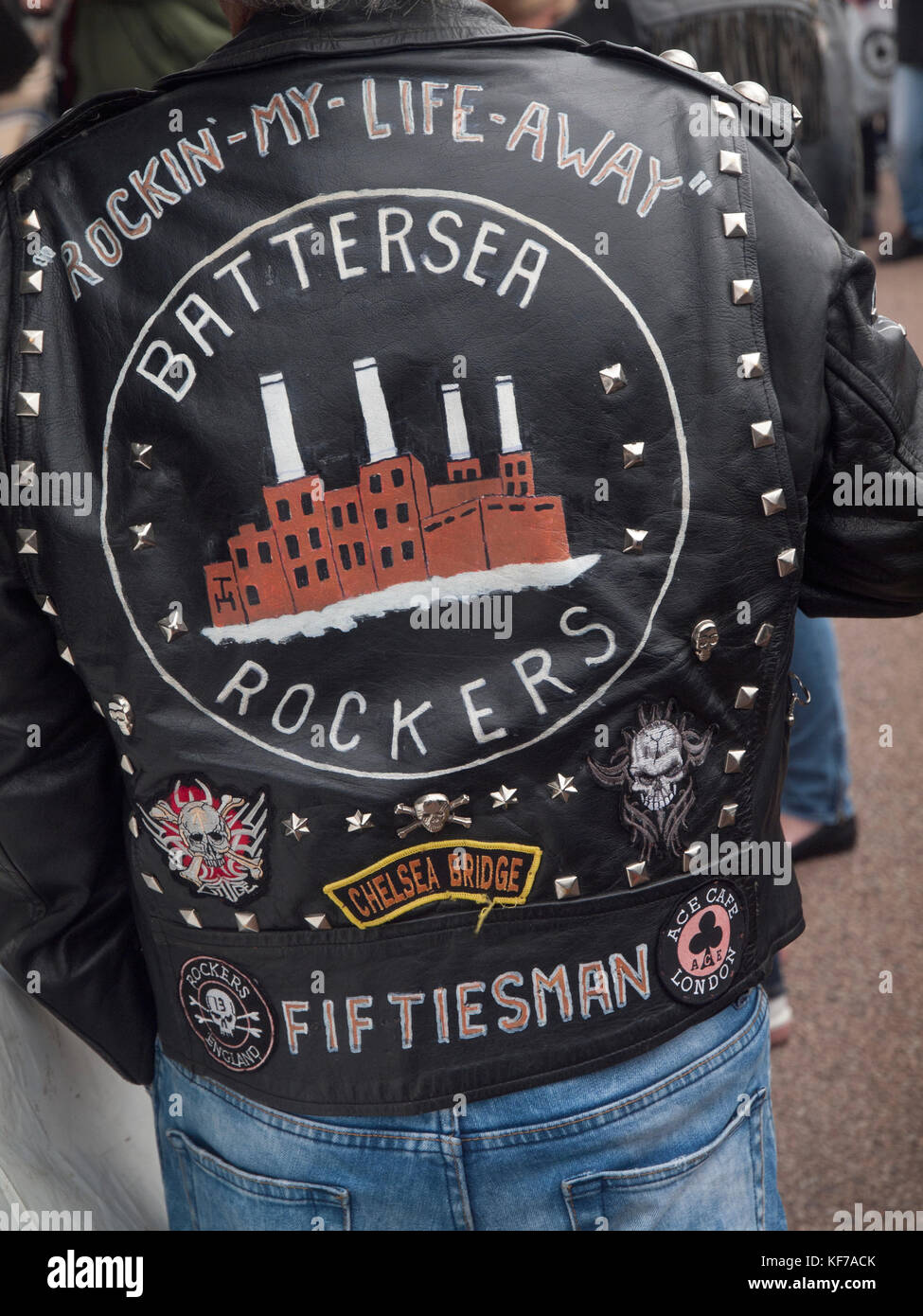 A rockers leather jacket in Brighton Stock Photo - Alamy