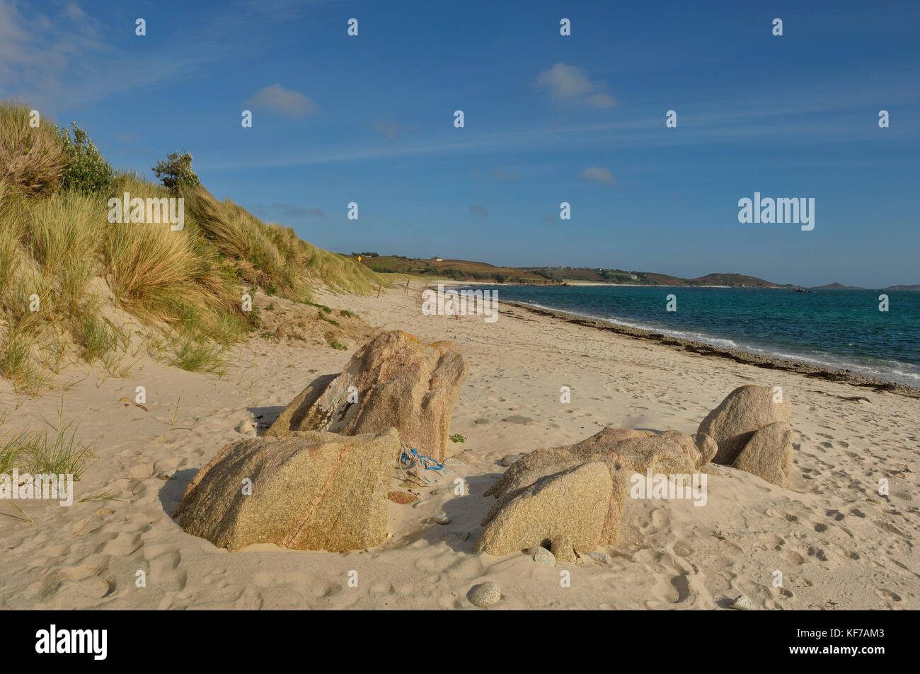 Lawrence’s Bay beach at St Martin's Flats. St Martin's, Isles of Scilly ...