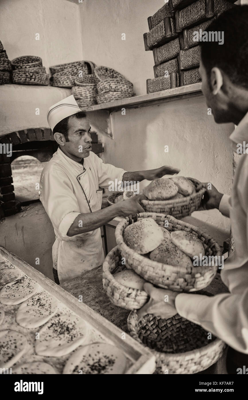 Bread Making At The Bakery At Haret Jdoudna, Madaba, Jordan, Middle ...
