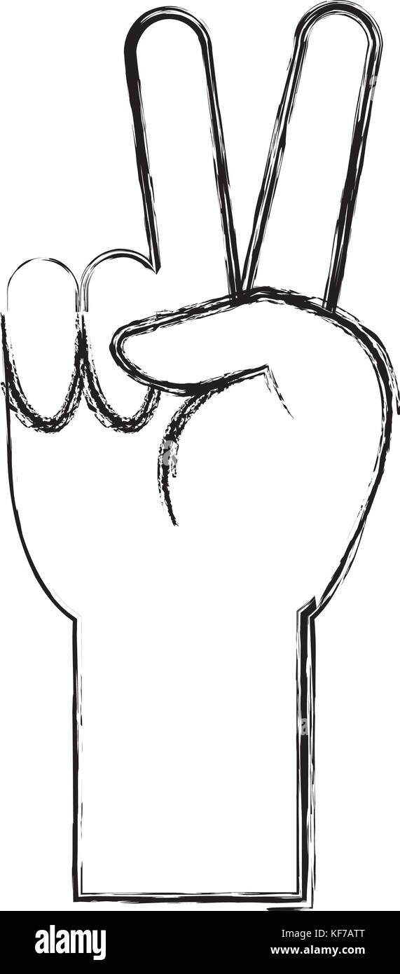 human hand with peace symbol icon over white background vector ...
