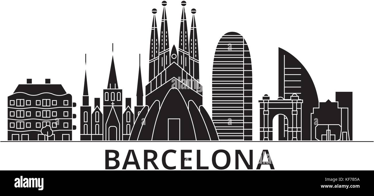 Barcelona skyline park guell Stock Vector Images - Alamy