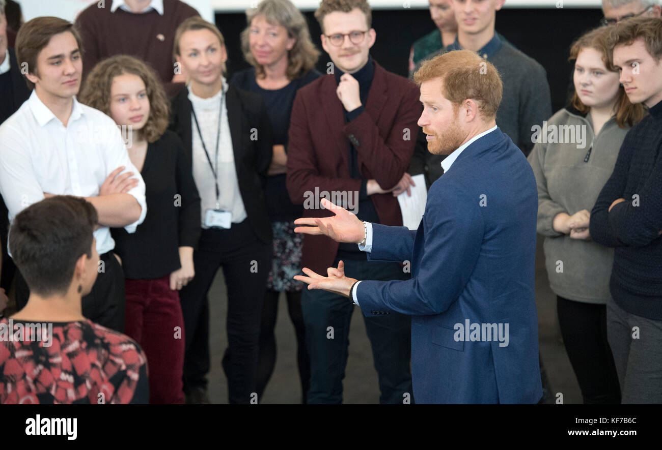 Prince Harry visits Orestad Gymnasium, an innovative school which is ...