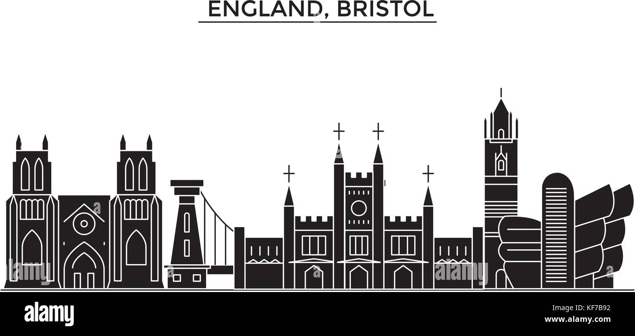 England, Bristol architecture vector city skyline, travel cityscape ...