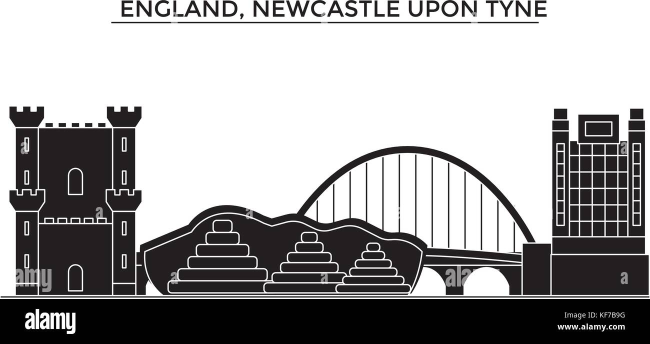 England, Newcastle Upon Tyne architecture vector city skyline, travel ...
