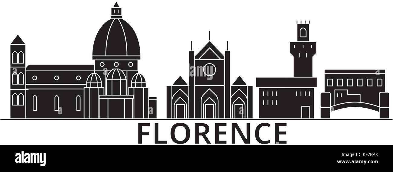 Florence architecture vector city skyline, travel cityscape with ...