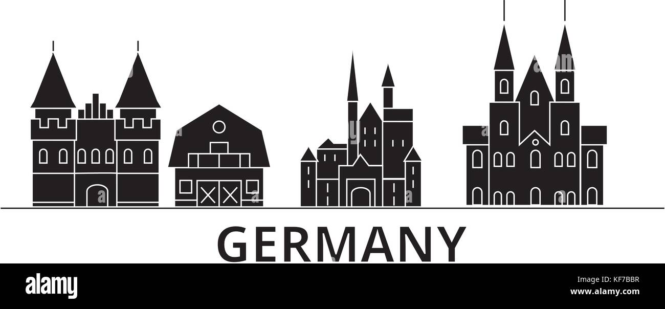 Germany architecture vector city skyline, travel cityscape with ...