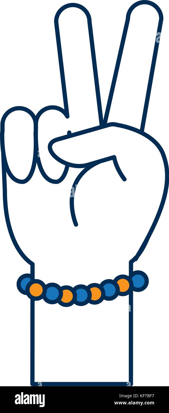 human hand with peace symbol icon over white background vector ...