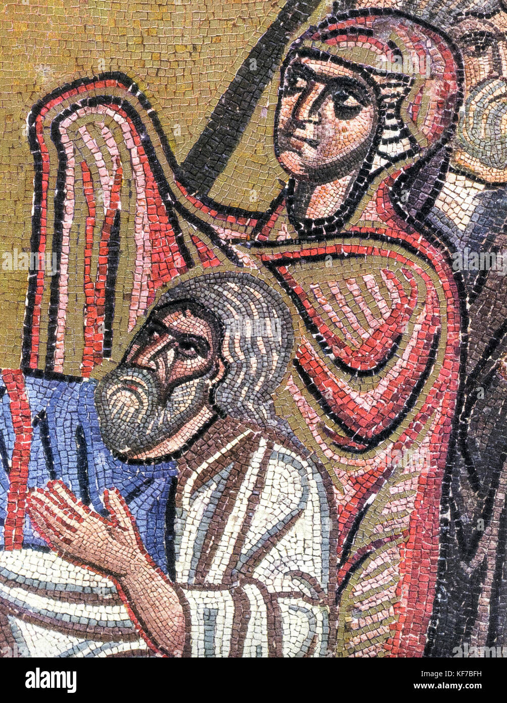 Greece Chios Monastery of Nea Moni -mosaic detail of Descent into limbo ...