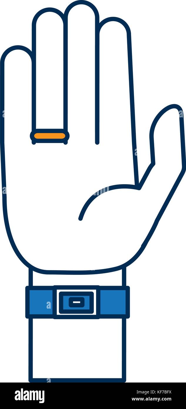 human hand icon over white background vector illustration Stock Vector ...