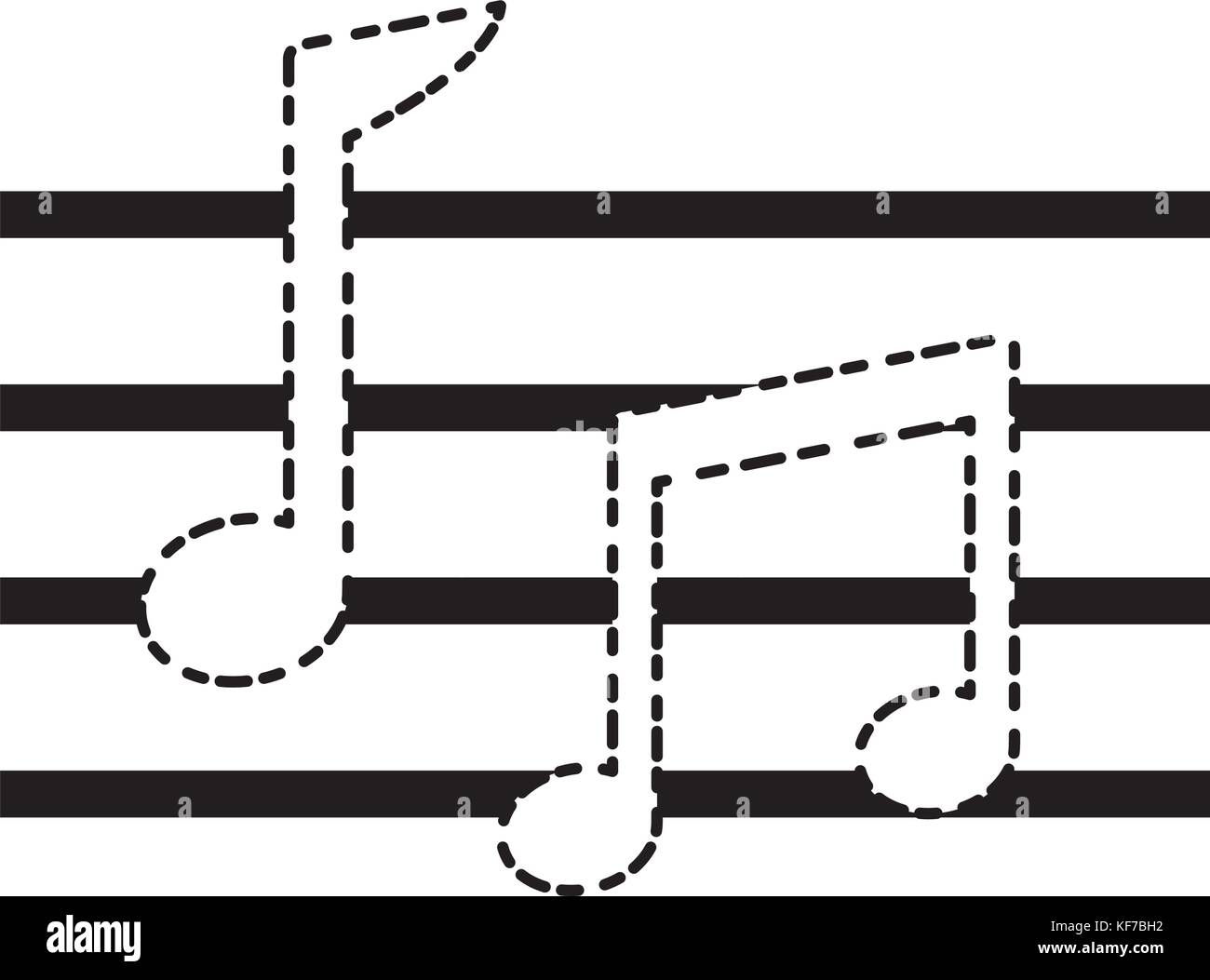musical notes icon over white background vector illustration Stock ...