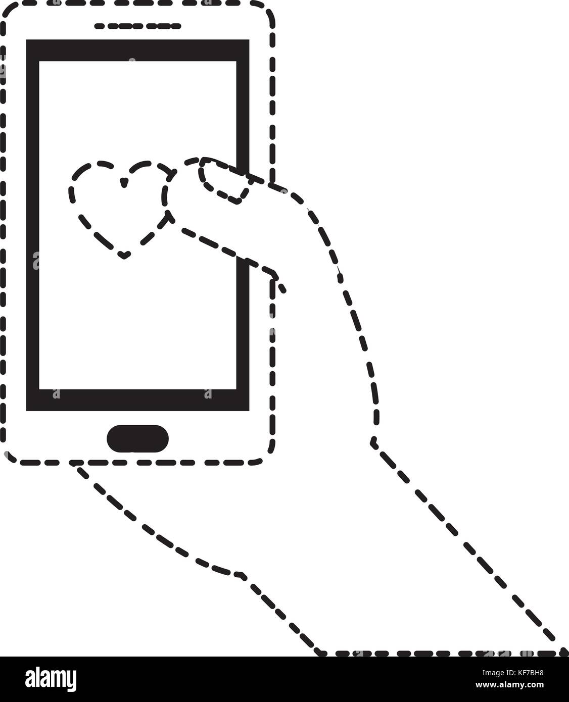 hand with smartphone device icon over white background vector ...