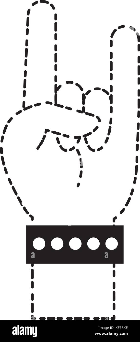 human hand with rock symbol icon over white background vector ...