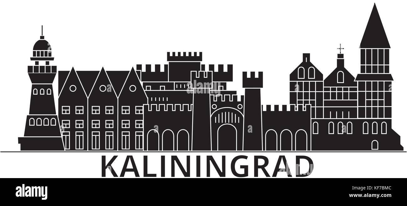 Kaliningrad architecture vector city skyline, travel cityscape with ...