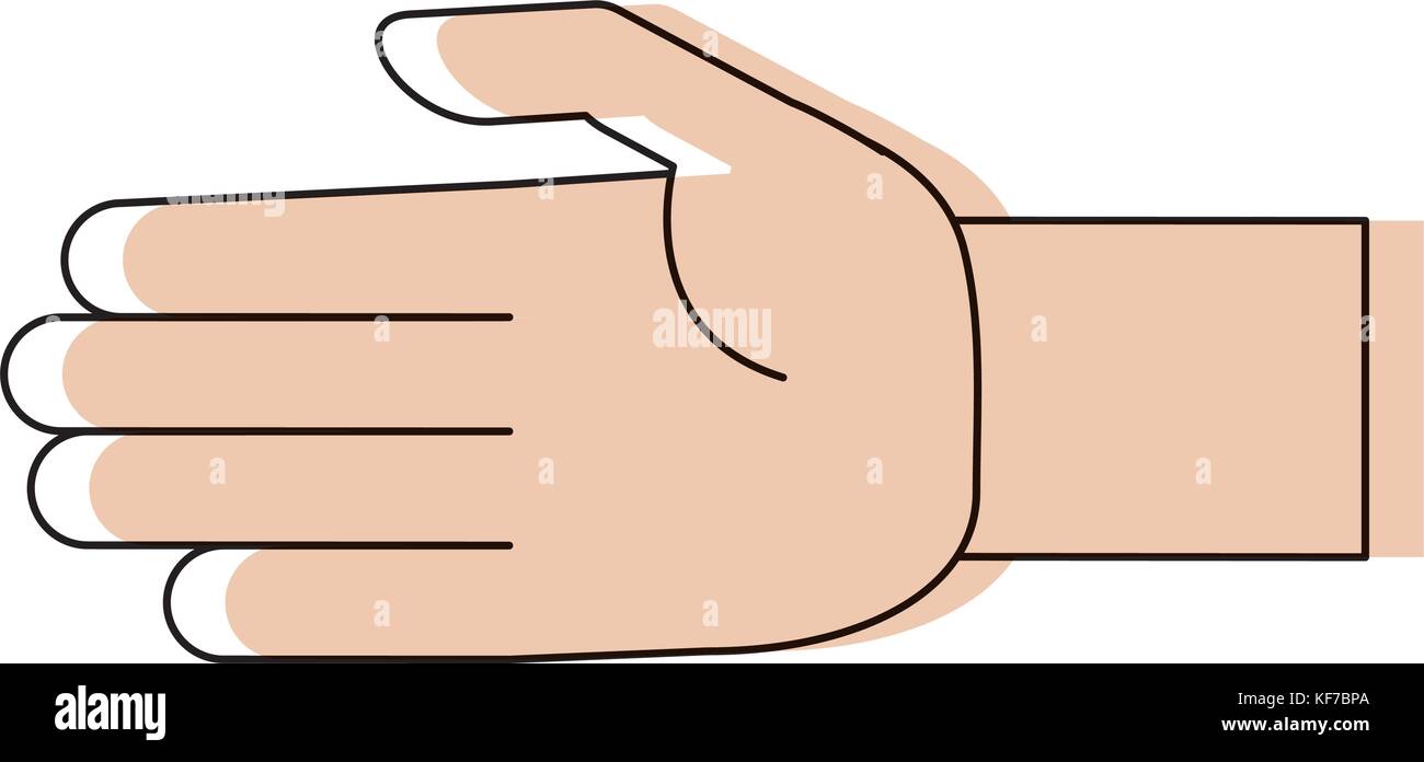 human hand icon over white background vector illustration Stock Vector ...