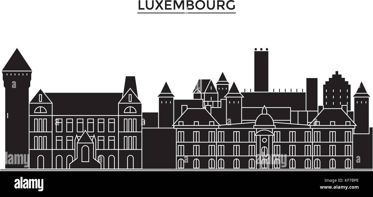 Luxembourg architecture vector city skyline, travel cityscape with ...