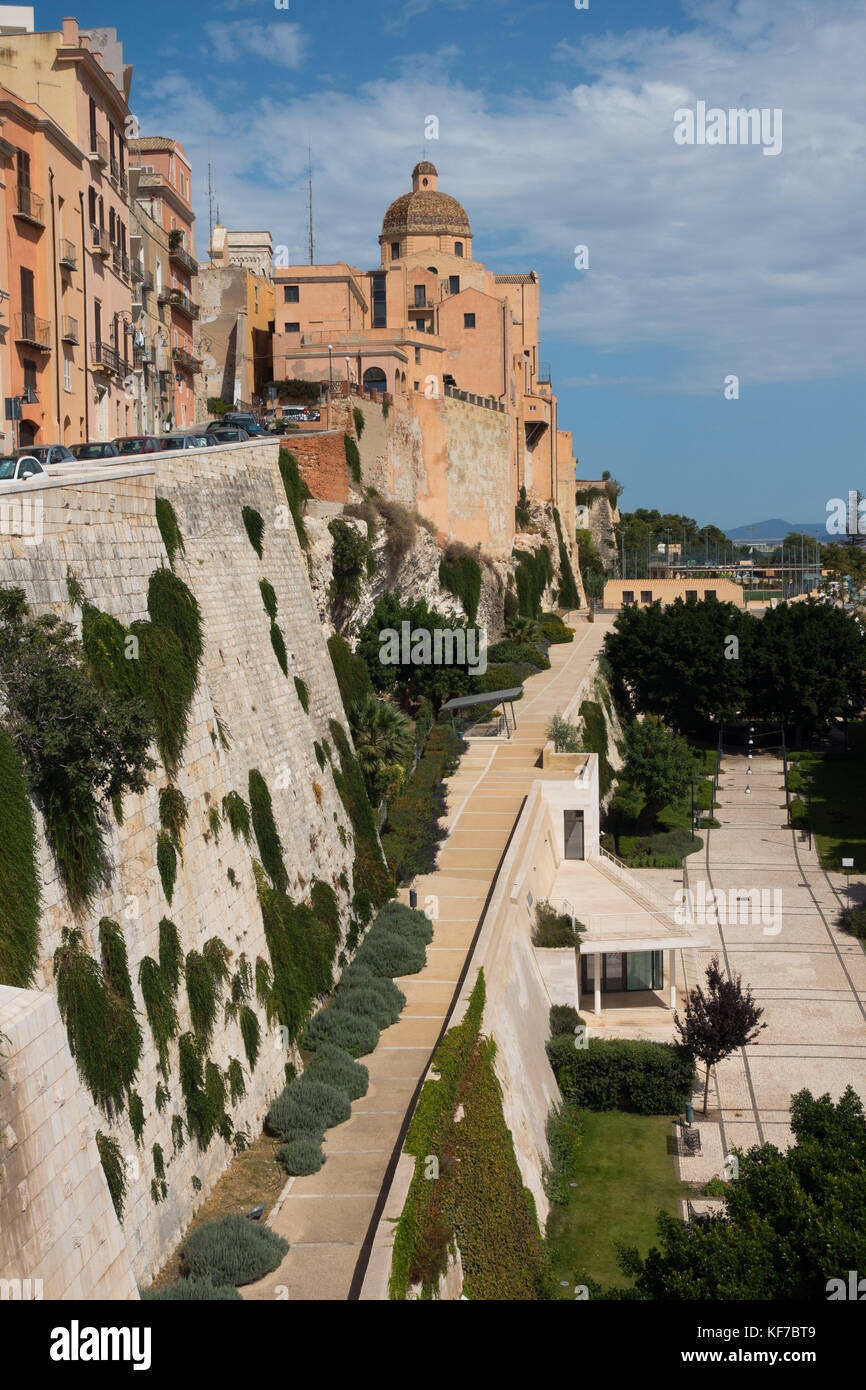 The city walls and Citadel of Cagliari,the capital of Sardinia ...