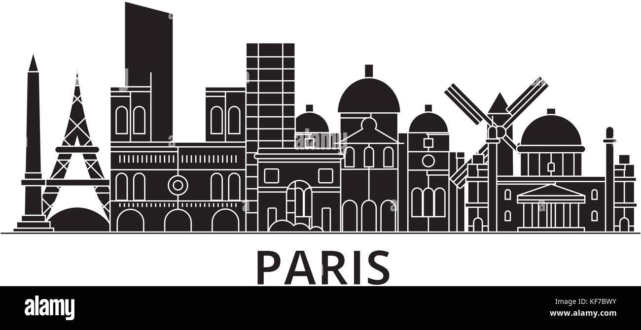 Paris architecture vector city skyline, travel cityscape with landmarks ...