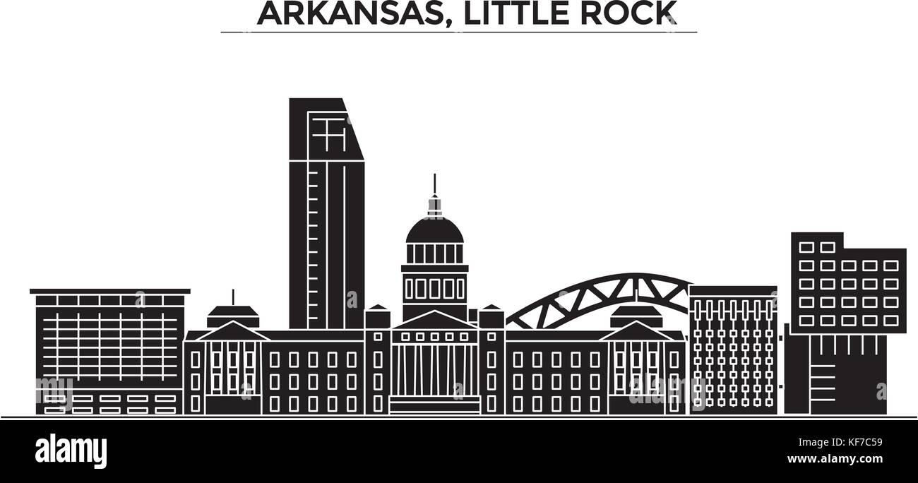 Usa, Arkansas, Little Rock architecture vector city skyline, travel ...