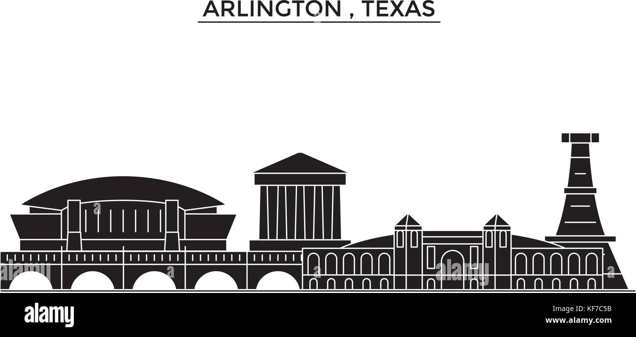 Usa, Arlington , Texas architecture vector city skyline, travel ...