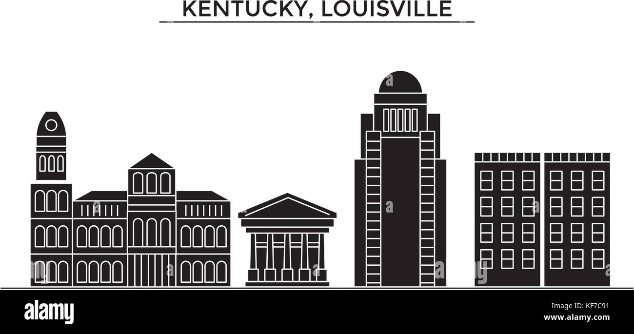 Usa, Kentucky, Louisville architecture vector city skyline, travel ...