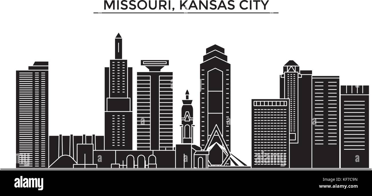 Usa, Missouri, Kansas City architecture vector city skyline, travel ...