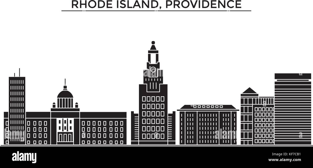 Usa, Rhode Island, Providence architecture vector city skyline, travel ...