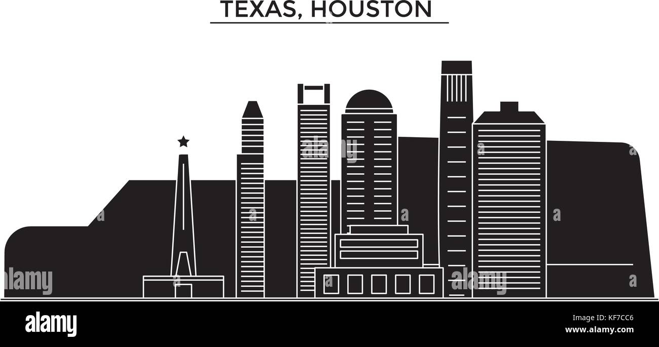 Usa, Texas, Houston architecture vector city skyline, travel cityscape ...