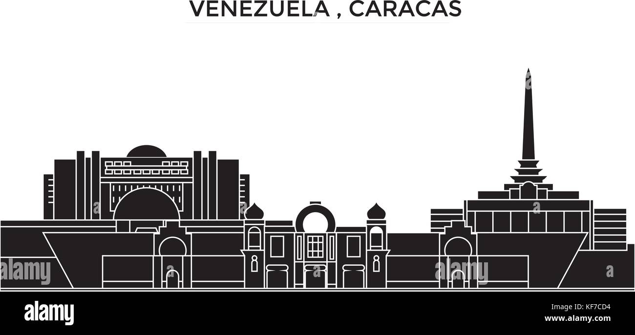 Venezuela , Caracas architecture vector city skyline, travel cityscape ...