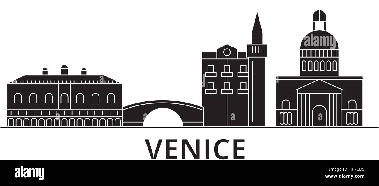 Venice architecture vector city skyline, travel cityscape with ...