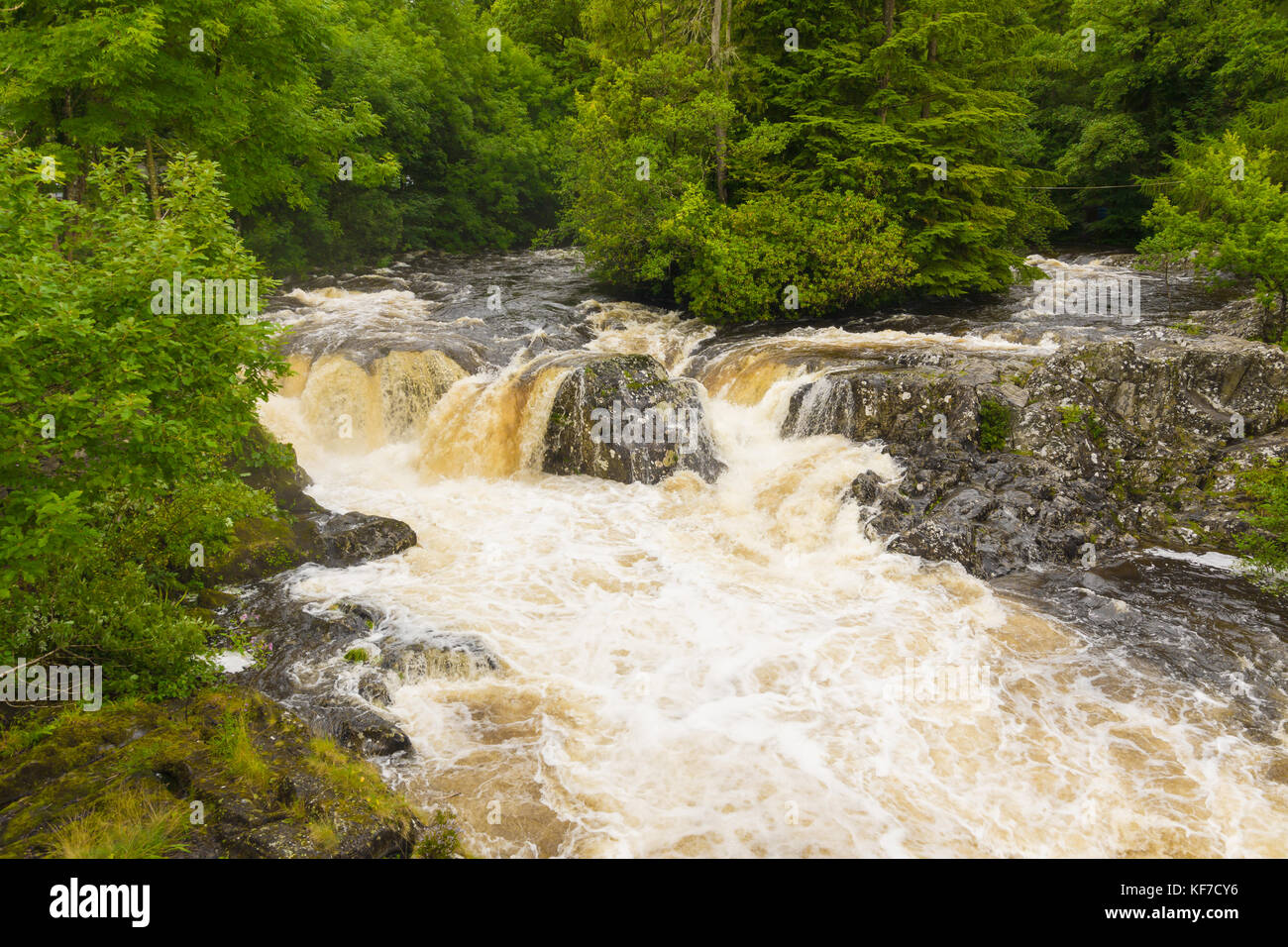 The River Llugwy a tributary of the River Conwy with it's source in the ...