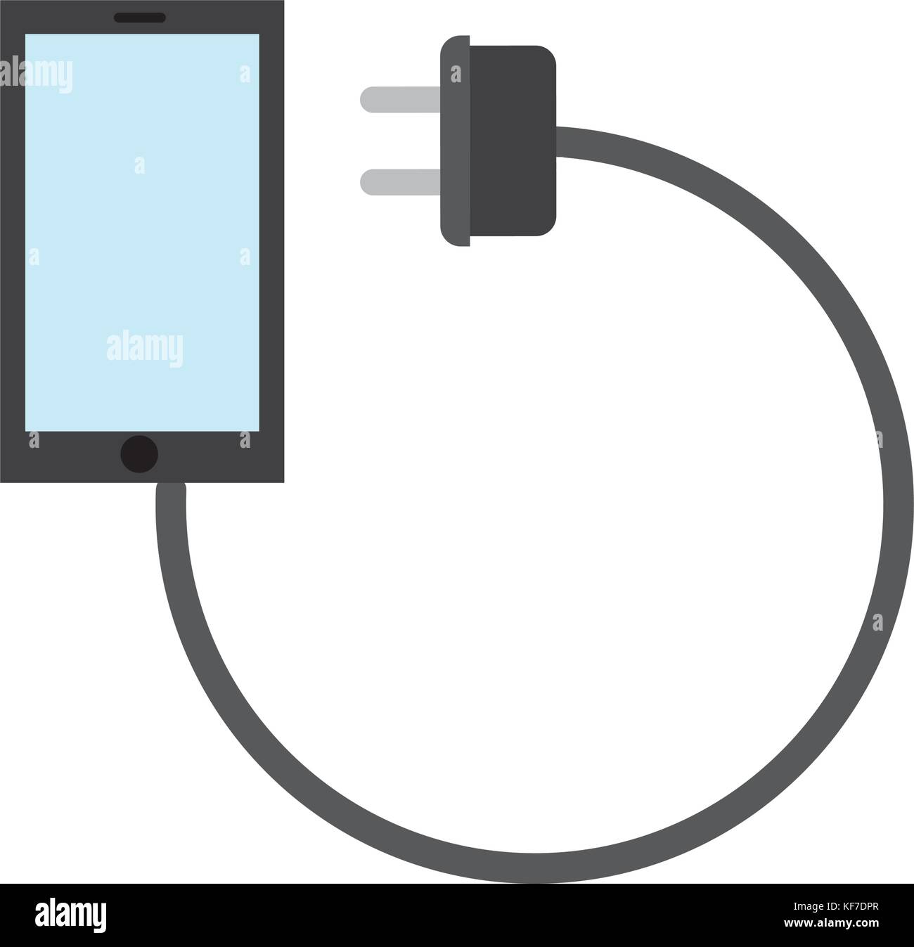 smartphone with charger icon over white background vector illustration ...