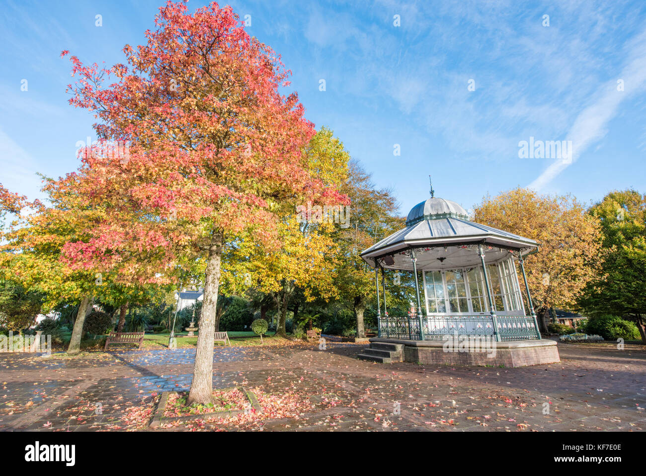 Beautiful Victorian bandstand in historic Dartmouth, Devon in a public ...