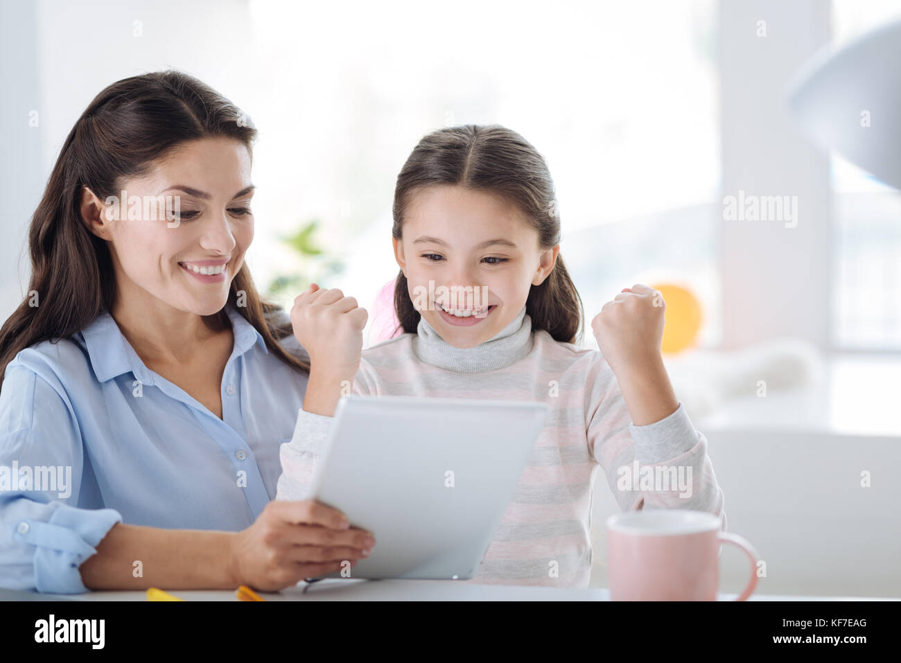 Happy joyful girl saying yes Stock Photo - Alamy