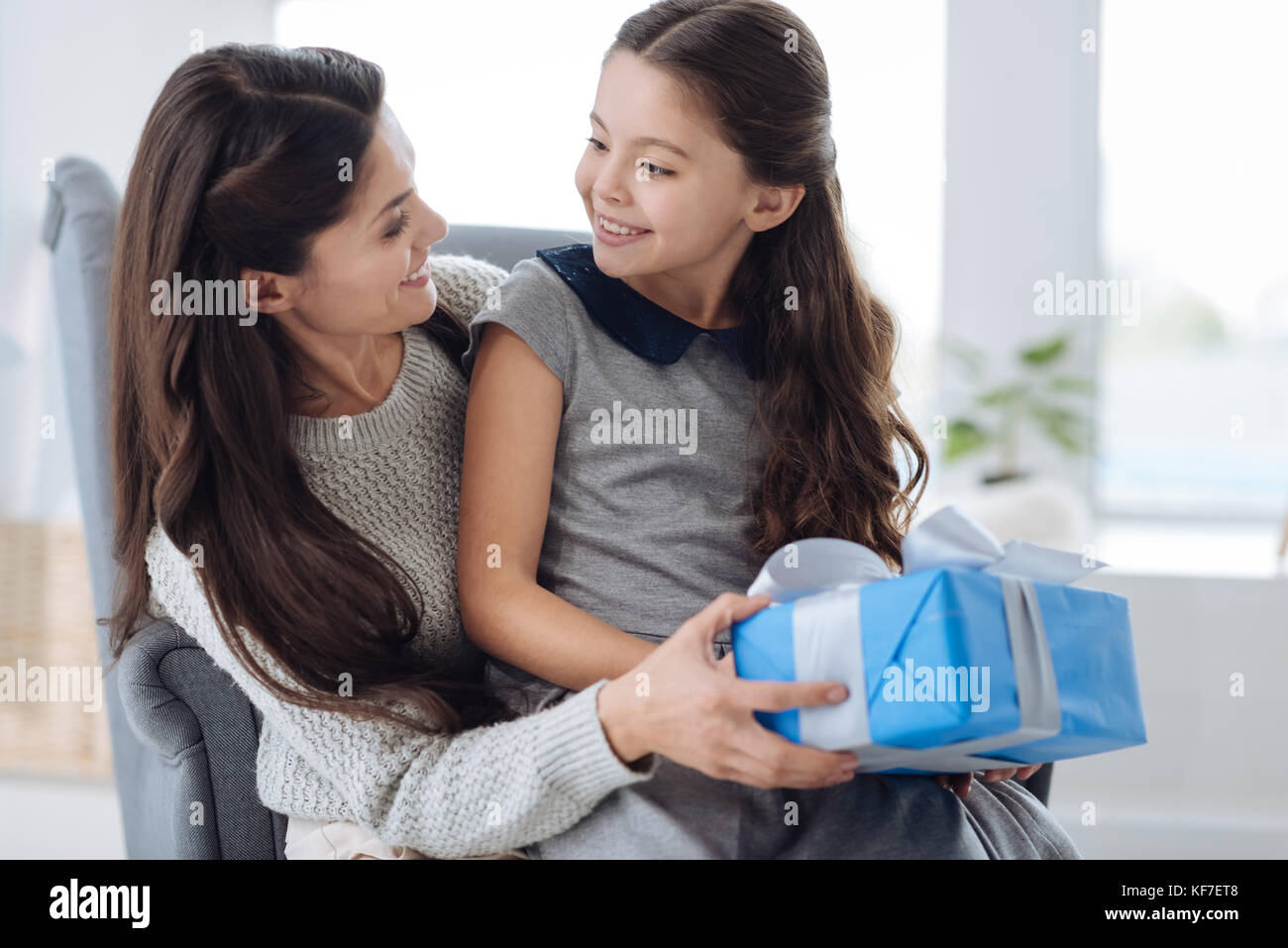 Positive nice woman preparing a present Stock Photo - Alamy