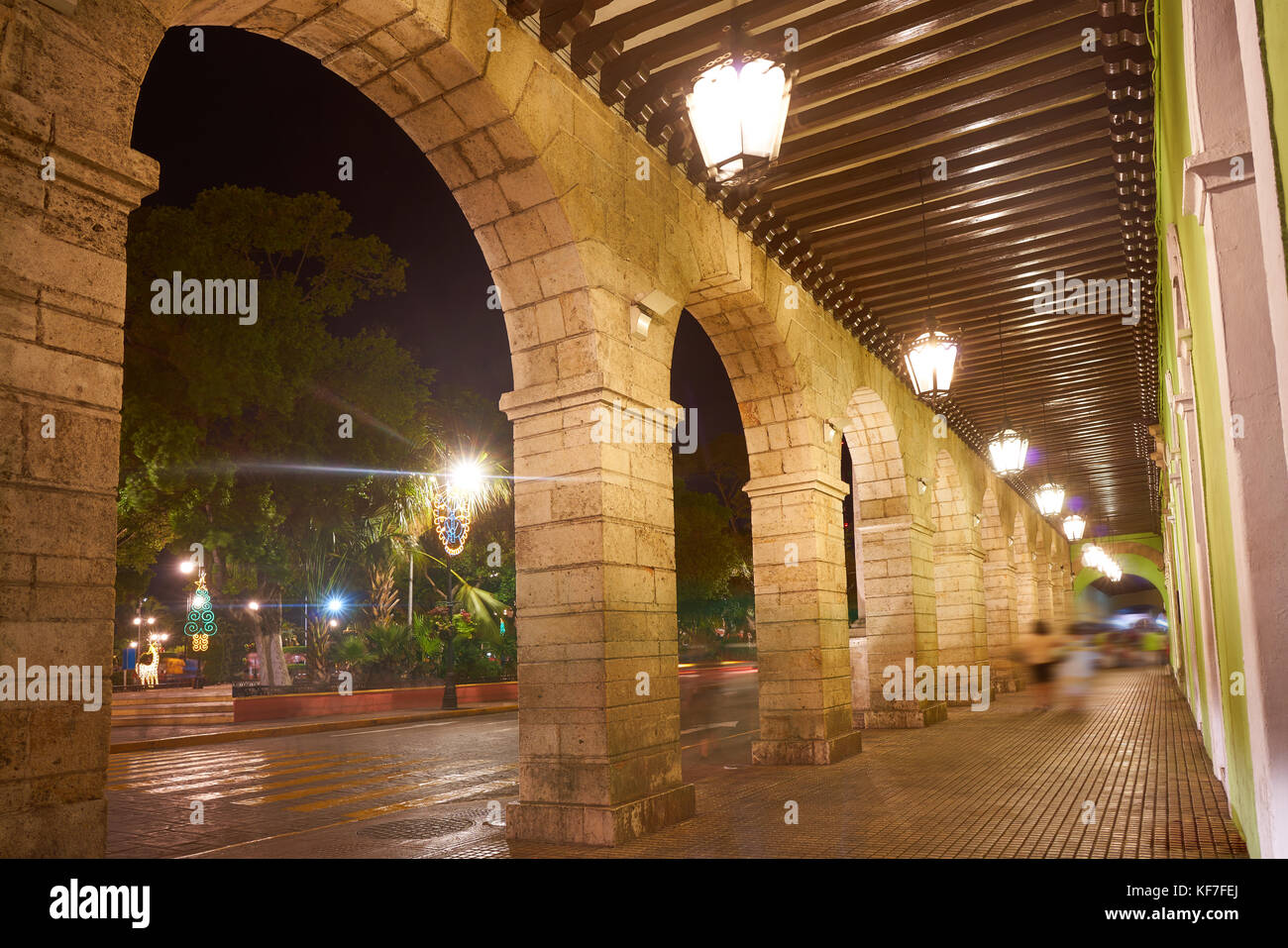 Merida city arcade arcs of Yucatan in Mexico Stock Photo - Alamy