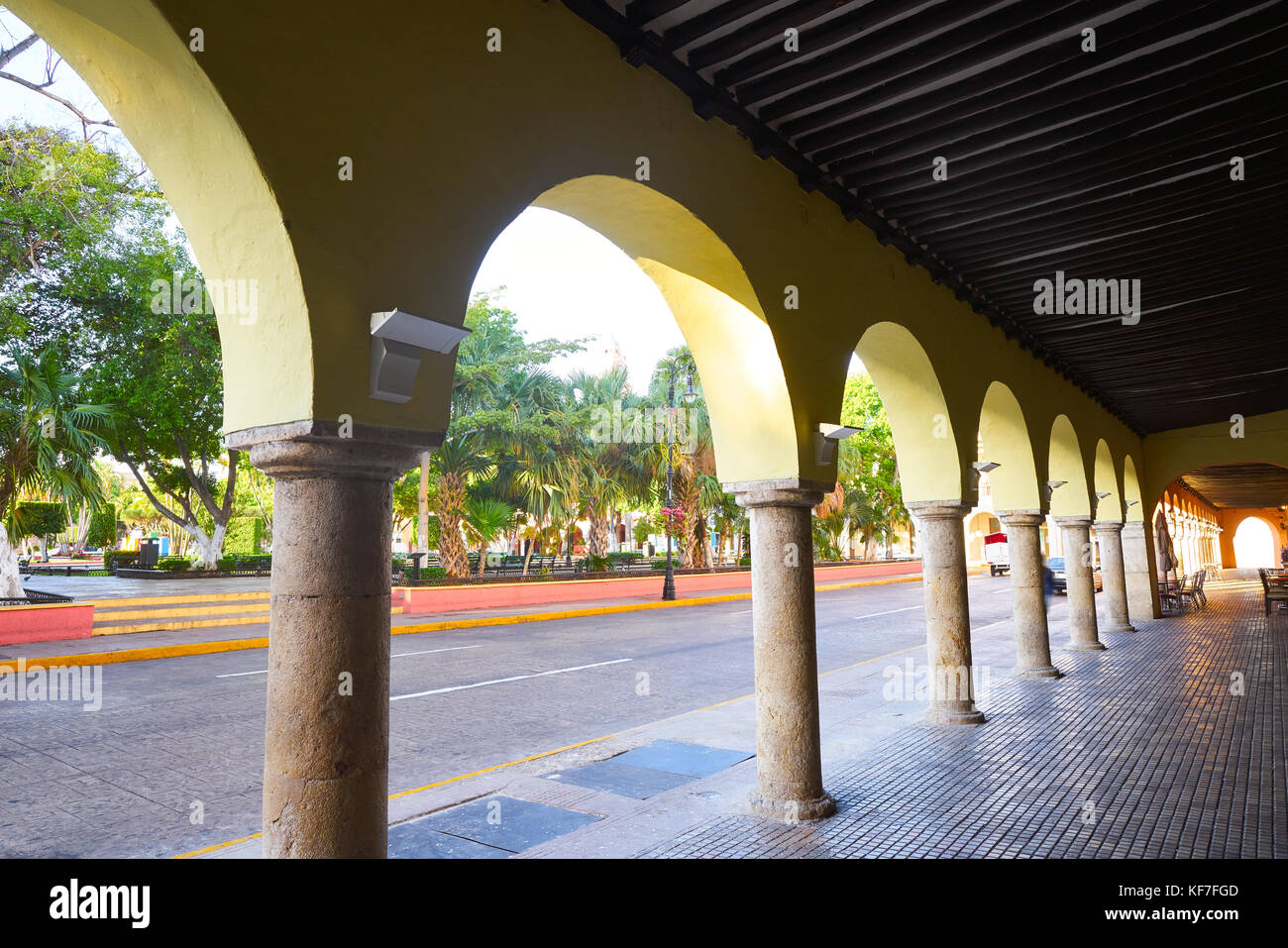 Merida city arcade arcs of Yucatan in Mexico Stock Photo - Alamy