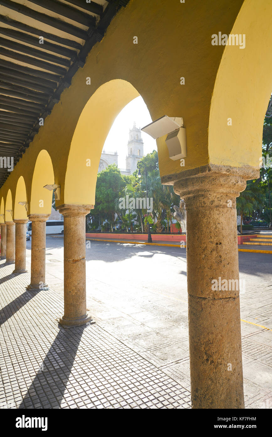 Merida city arcade arcs of Yucatan in Mexico Stock Photo - Alamy