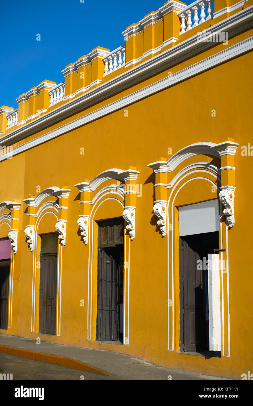 Merida city colorful facades of Yucatan in Mexico Stock Photo - Alamy