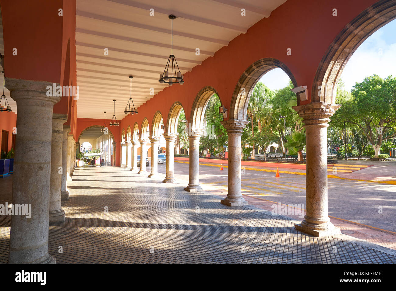 Merida city arcade arcs of Yucatan in Mexico Stock Photo - Alamy