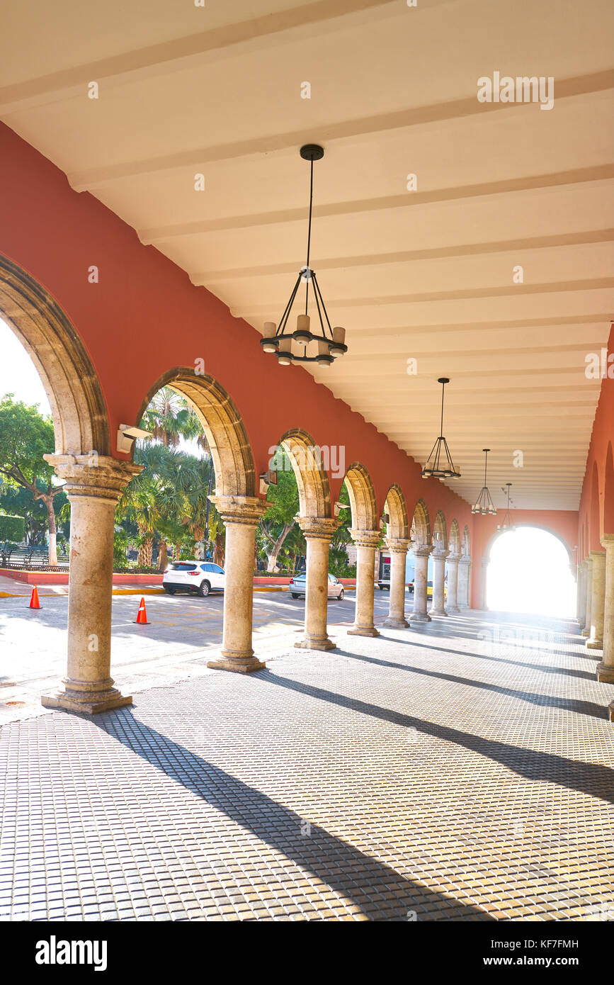 Merida city arcade arcs of Yucatan in Mexico Stock Photo - Alamy