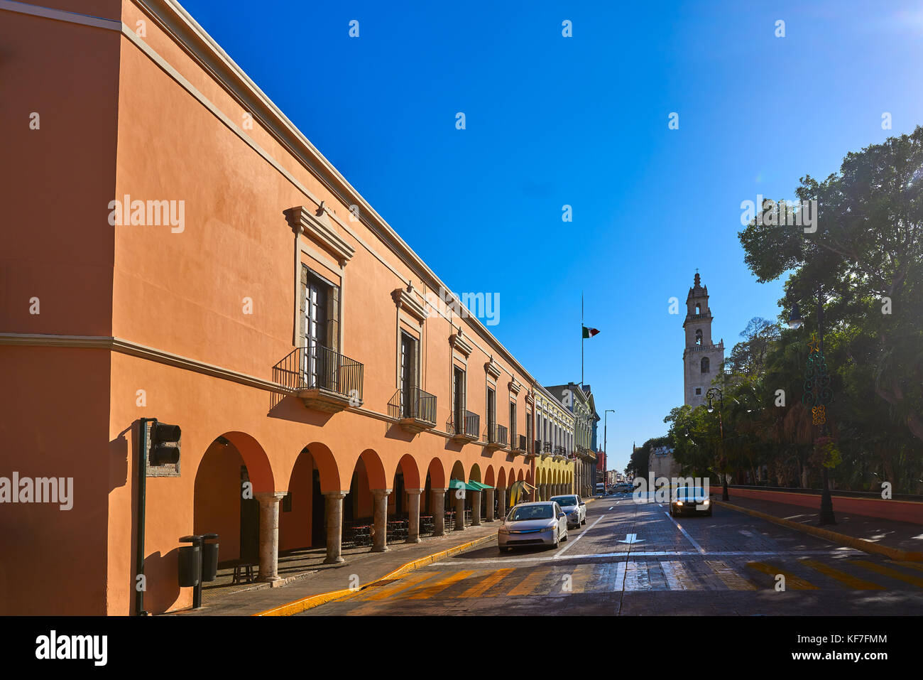 Merida city colorful facades of Yucatan in Mexico Stock Photo - Alamy